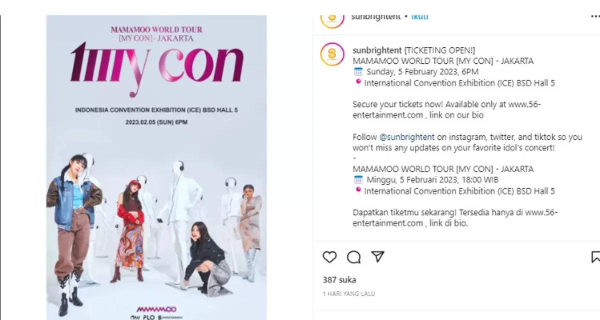 MAMAMOO Bakal Konser di Indonesia, Simak Jadwalnya MAMAMOO Bakal Konser di Indonesia, Simak Jadwalnya
