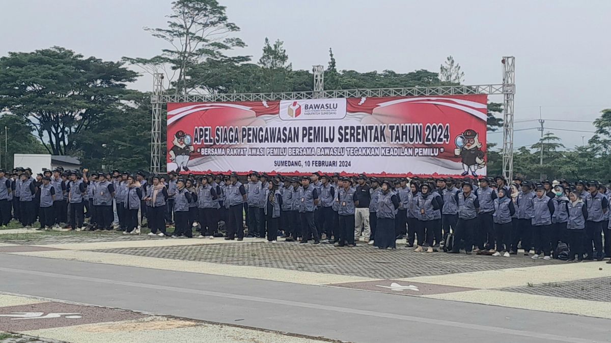 Pastikan Kesiapan Personel Bawaslu Sumedang Gelar Apel Siaga