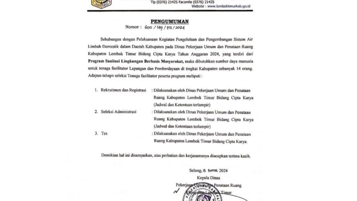 Ingin Menjadi Fasilitator Sanitasi di Lingkungan Dinas PUPR Kabupaten ... Ingin Menjadi Fasilitator Sanitasi di Lingkungan Dinas PUPR Kabupaten ...
