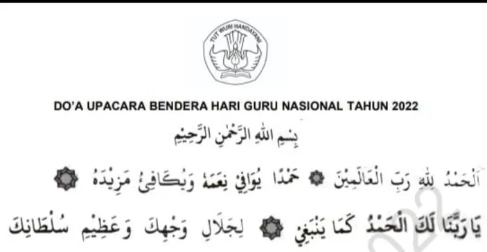 Teks Doa Upacara Peringatan Hari Guru Nasional 2022 Kabar Banten