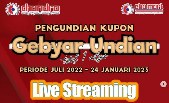 CEK Pengumuman Undian Chandra 2023, Daftar Pemenang Gebyar Undian Total ... CEK Pengumuman Undian Chandra 2023, Daftar Pemenang Gebyar Undian Total ...