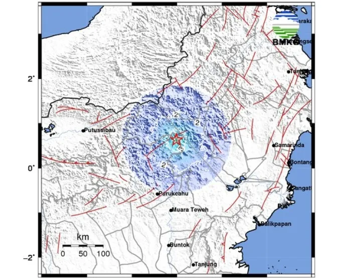 Gempa Hari Ini 20 Juni 2023 Guncang Mahakamulu Kalimantan Timur M4 6