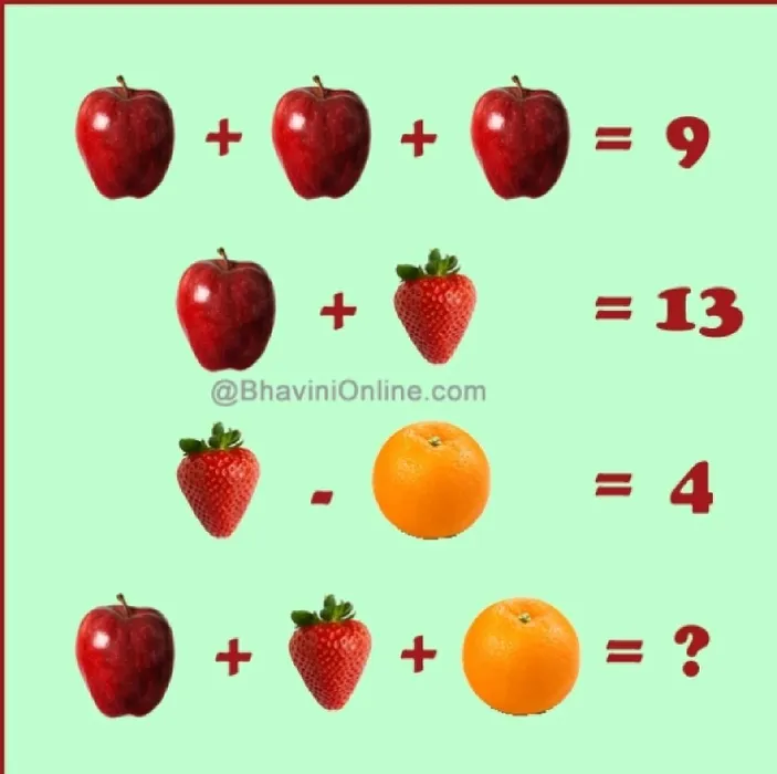 Tes IQ Matematika : Temukan Nilai Apel, Strawberry, dan Jeruk pada ... Tes IQ Matematika : Temukan Nilai Apel, Strawberry, dan Jeruk pada ...