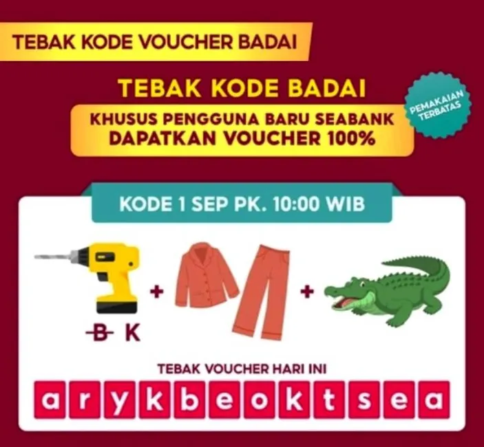 SEGERA KLAIM, Ini Jawaban Kode Voucher Badai Shopee Jumat 1 September ... SEGERA KLAIM, Ini Jawaban Kode Voucher Badai Shopee Jumat 1 September ...
