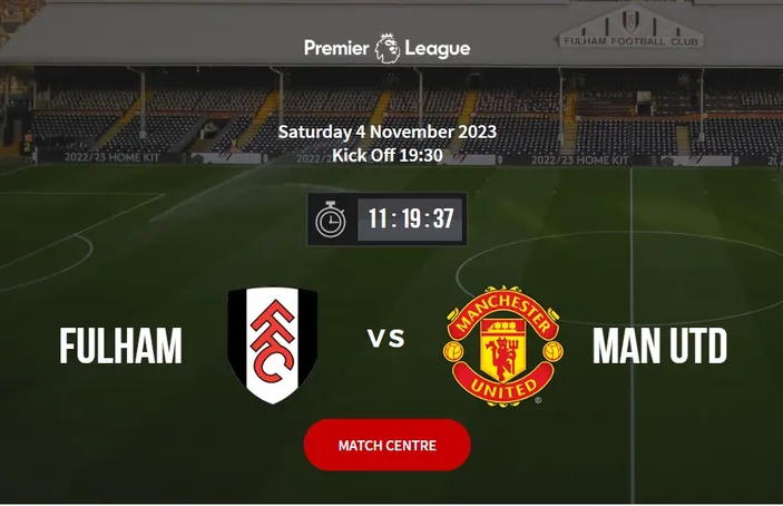 Jam Tayang Man Utd Vs Fulham Liga Inggris Hari Ini 4 November 2023