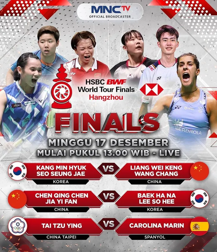 Jadwal Badminton Final Bwf World Tour Finals 2023 Hari Ini 17 Desember