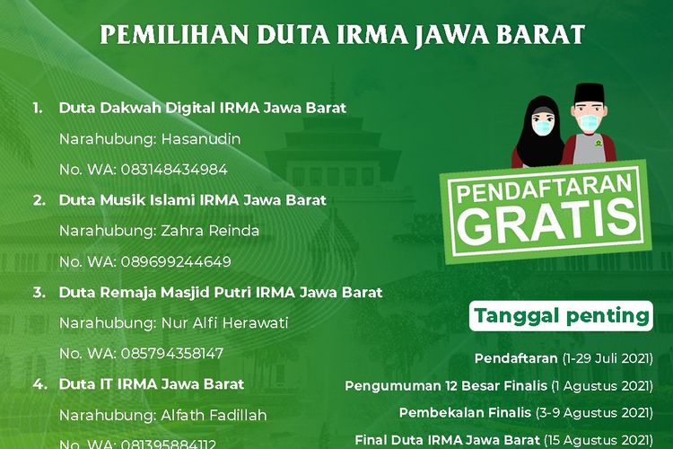 Ikatan Remaja Masjid (IRMA) Jabar Adakan Pemilihan Duta Dakwah Digital ... Ikatan Remaja Masjid (IRMA) Jabar Adakan Pemilihan Duta Dakwah Digital ...