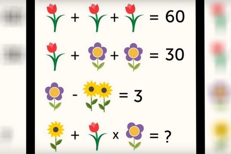 Tes IQ: Merasa Pintar Matematika? Coba Hitung Penjumlahan Bunga dan ... Tes IQ: Merasa Pintar Matematika? Coba Hitung Penjumlahan Bunga dan ...