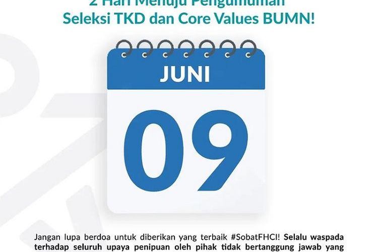 Cara Cek Pengumuman FHCI BUMN 2022, Kapan Hasil TKD Core Values Keluar ... Cara Cek Pengumuman FHCI BUMN 2022, Kapan Hasil TKD Core Values Keluar ...