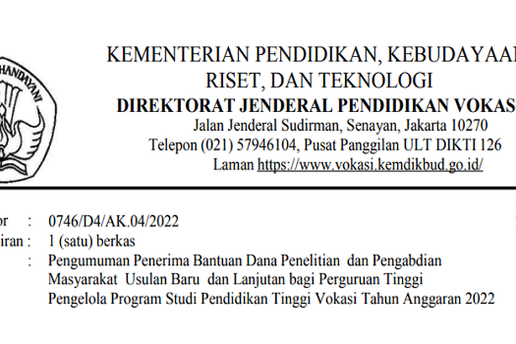 LINK Pengumuman Simlitabmas 2022, Daftar Nama Penerima Bantuan Dana ... LINK Pengumuman Simlitabmas 2022, Daftar Nama Penerima Bantuan Dana ...