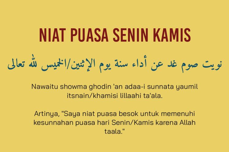 Niat Puasa Senin Kamis Lengkap Dengan Keutamaannya
