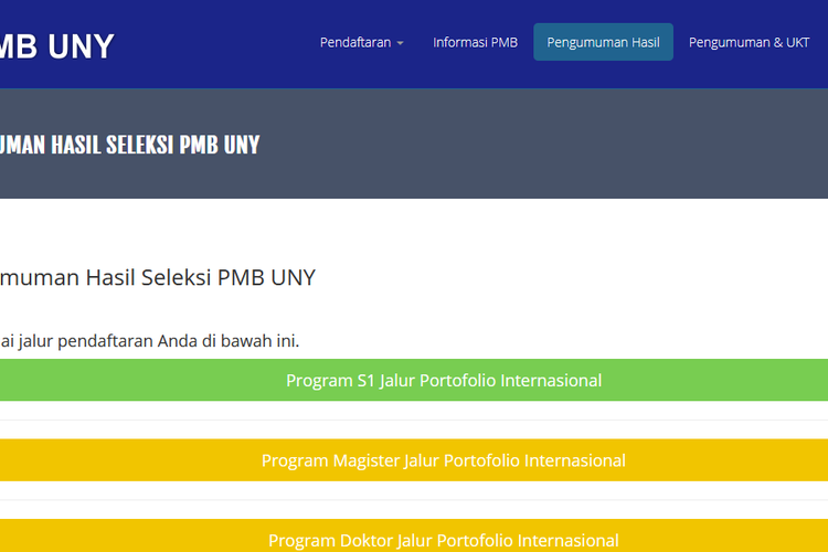 Link Pengumuman Hasil Seleksi Mandiri S1 Prestasi Unggul dan Olahraga ... Link Pengumuman Hasil Seleksi Mandiri S1 Prestasi Unggul dan Olahraga ...