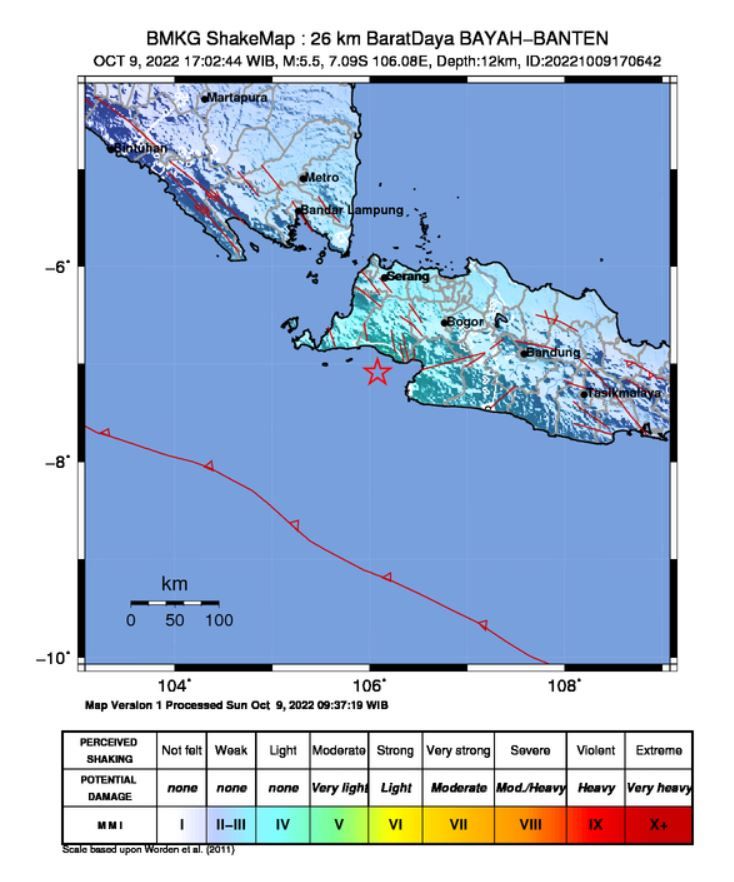 Breaking News Gempa Bumi Magnitudo 5 5 Guncang Banten Guncangan Di