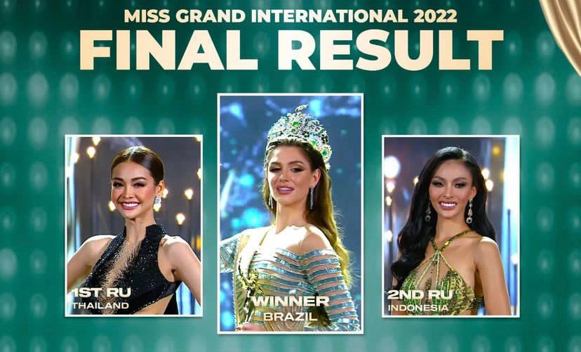 Daftar Lengkap Pemenang Miss Grand International 2022 Brazil Jadi