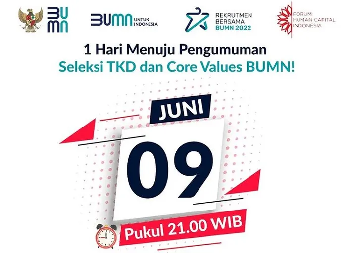 Link Cek Pengumuman BUMN 2022 Rekrutmen Bersama Hari Ini, Jam Berapa ... Link Cek Pengumuman BUMN 2022 Rekrutmen Bersama Hari Ini, Jam Berapa ...