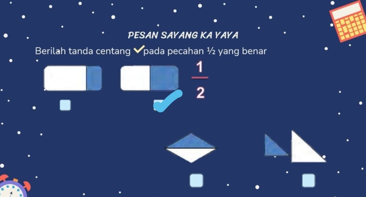 Berilah Tanda Centang pada Pecahan ½ yang Benar, Kunci Jawaban Tema 7 ... Berilah Tanda Centang pada Pecahan ½ yang Benar, Kunci Jawaban Tema 7 ...