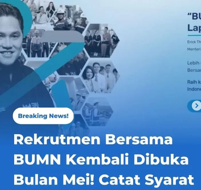 Rekrutmen Bersama BUMN Kembali Dibuka Bulan Mei! Catat Syarat dan ... Rekrutmen Bersama BUMN Kembali Dibuka Bulan Mei! Catat Syarat dan ...