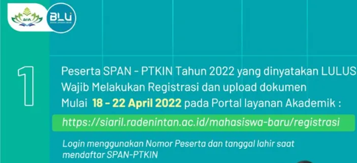 Cara Daftar Ulang SPAN PTKIN UIN Raden Intan Lampung 2022 Registrasi ... Cara Daftar Ulang SPAN PTKIN UIN Raden Intan Lampung 2022 Registrasi ...