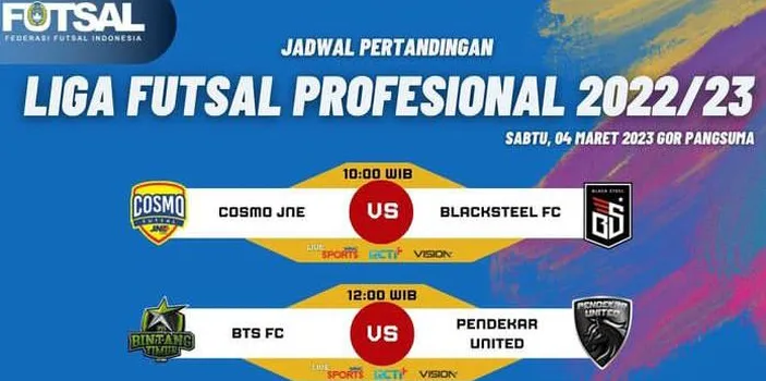 Link Live Streaming Liga Futsal Profesional 2023 Pekan 7 Tayang Rcti